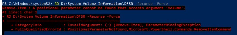 Cant Import Dfsr Database Because The Volume Already Has A Database Rsysadmin 